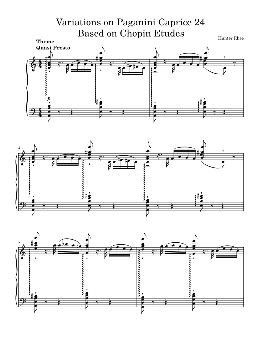 Variations On Paganini Caprice 24 Based On Chopin Etudes Wip Sheet