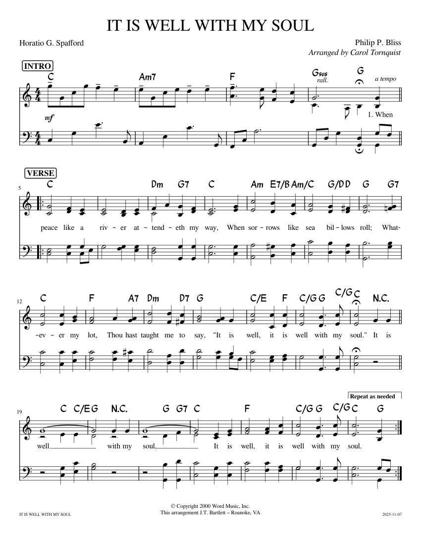 It Is Well with My Soul [reharmonization] Sheet music for Piano (Solo ...