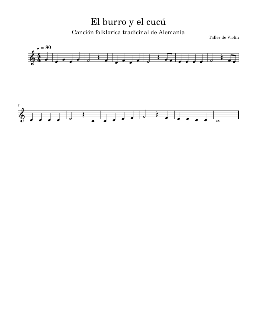 03. el burro y el cucu Sheet music for Violin (Solo) | Musescore.com
