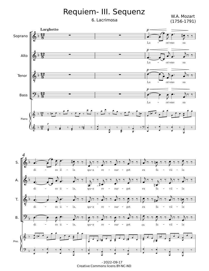 Confutatis Maledictis - Requiem - W. A. Mozart Arr By Paolo Civitillo ...