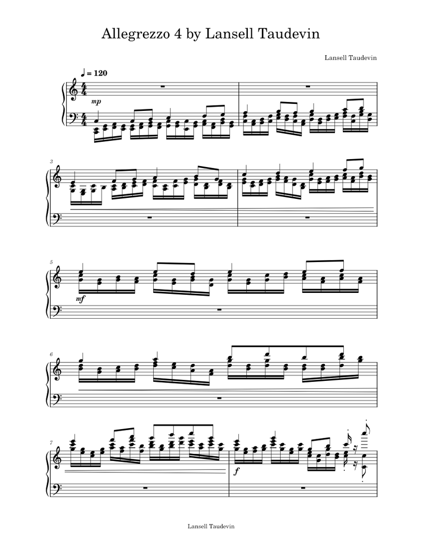 Allegrezzo_4_by_Lansell_Taudevin Sheet music for Piano (Solo ...