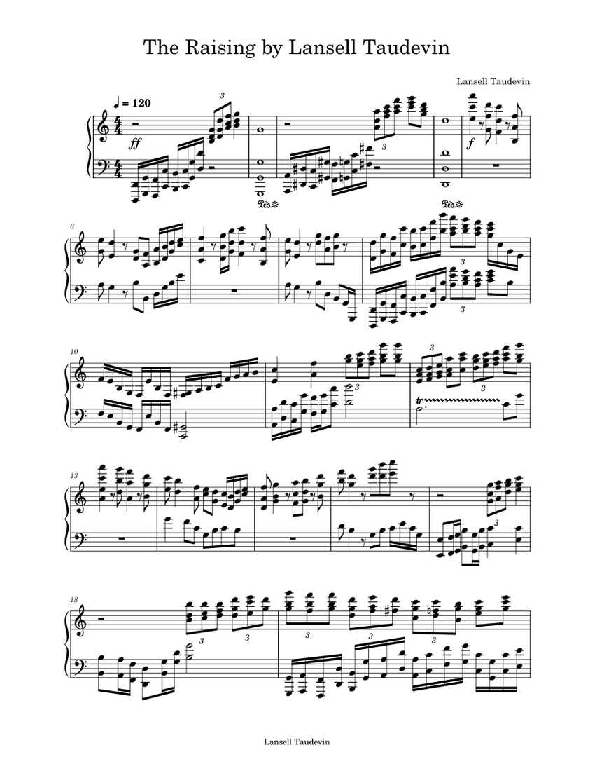 The_Raising_by_Lansell_Taudevin Sheet music for Piano (Solo ...