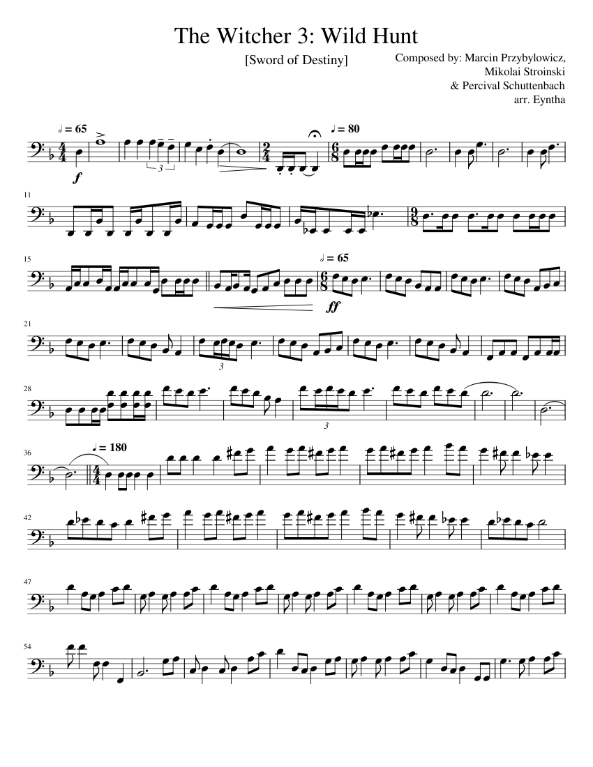 The Witcher 3 Wild Hunt [WIP] Sheet music for Bassoon (Solo ...