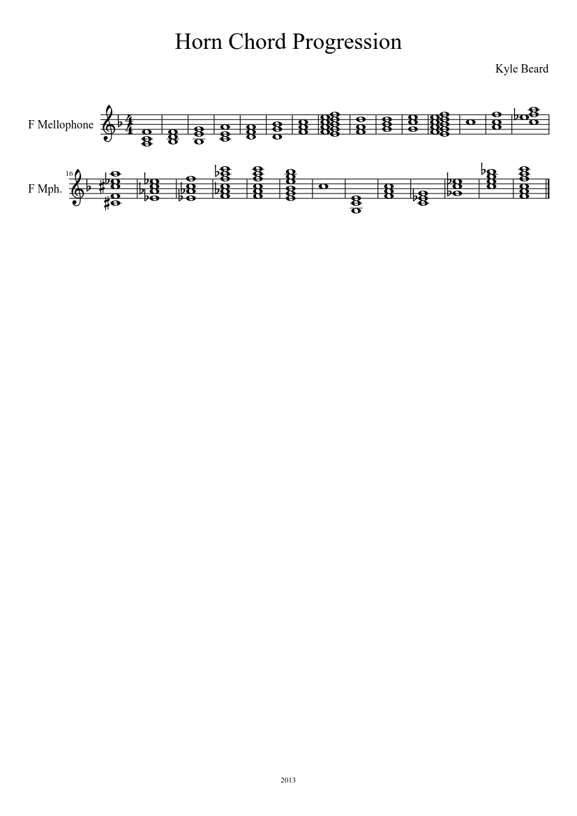 Horn Chord Progression Sheet Music for French horn (Solo) | MuseScore.com
