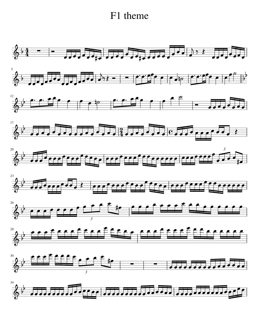 F1 Theme – Brian Tyler F1 theme Sheet music for Piano (Solo) Easy | Musescore.com