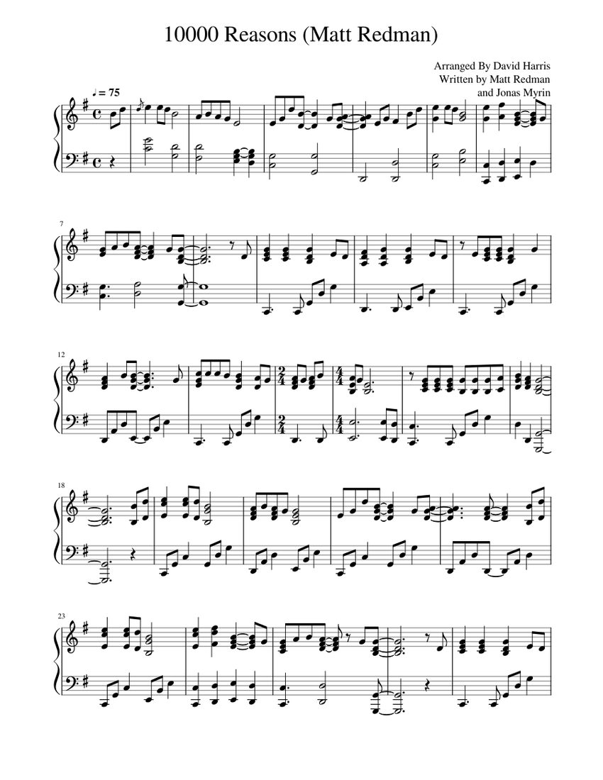 10000 Reasons Matt Redman Sheet music for Piano (Solo) Easy | Musescore.com