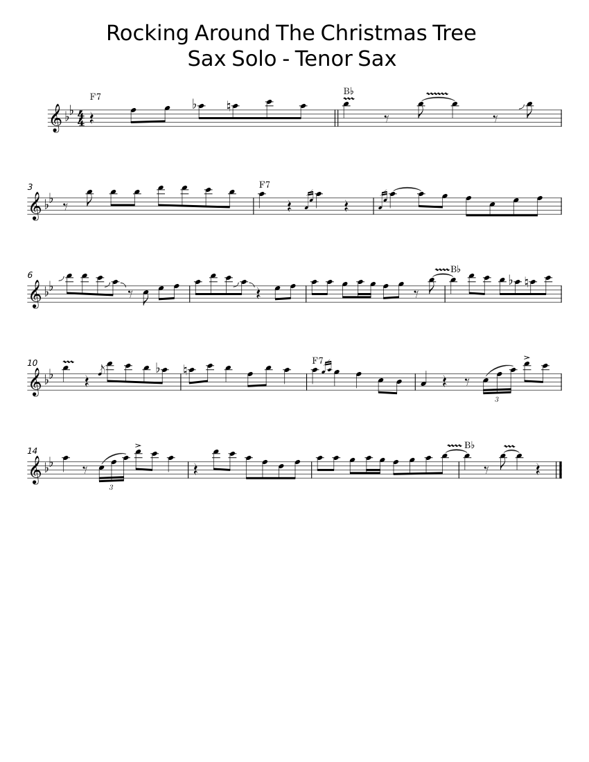 Rocking Around The Christmas Tree Sheet music for Saxophone tenor (Solo ...