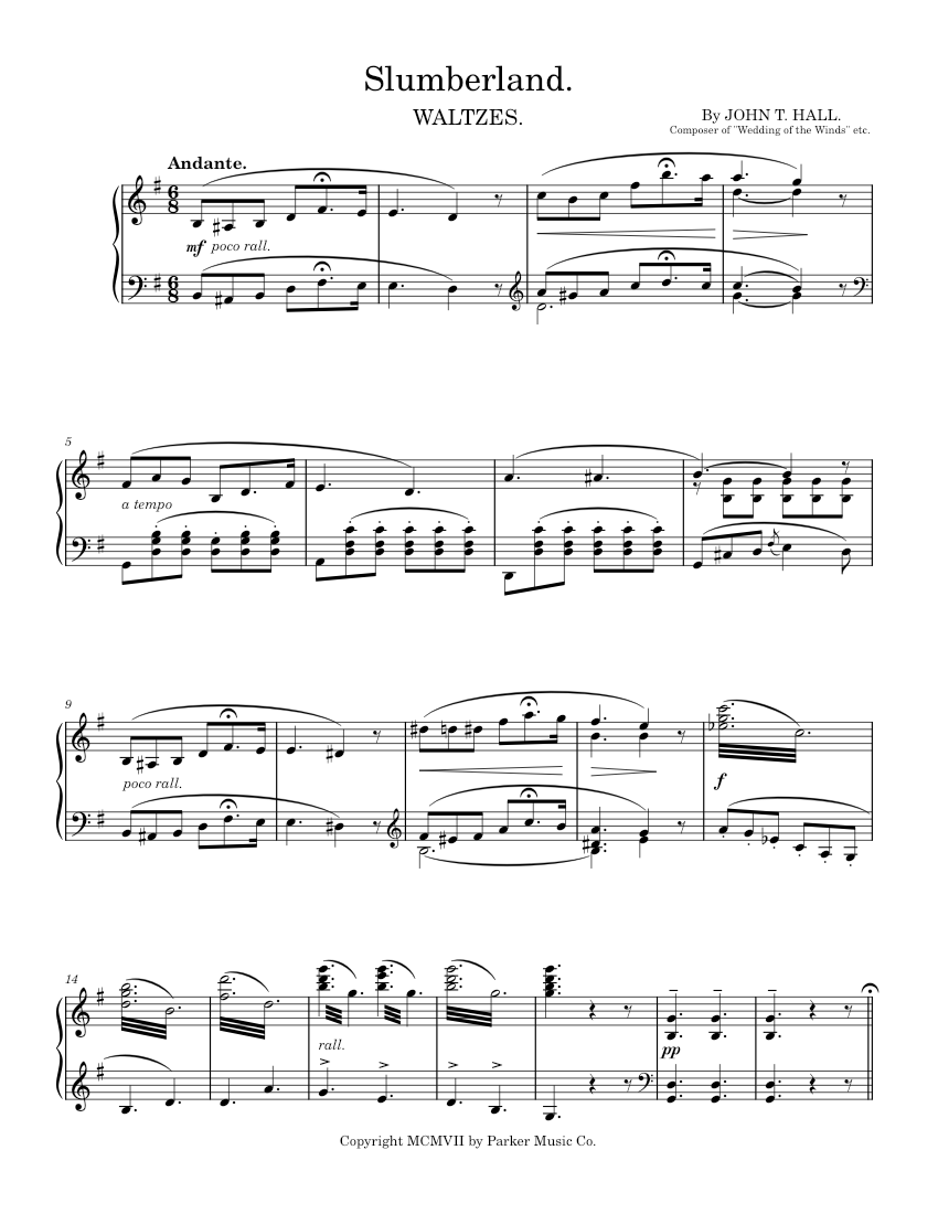 Slumberland (1907) Sheet music for Piano (Solo) | Musescore.com