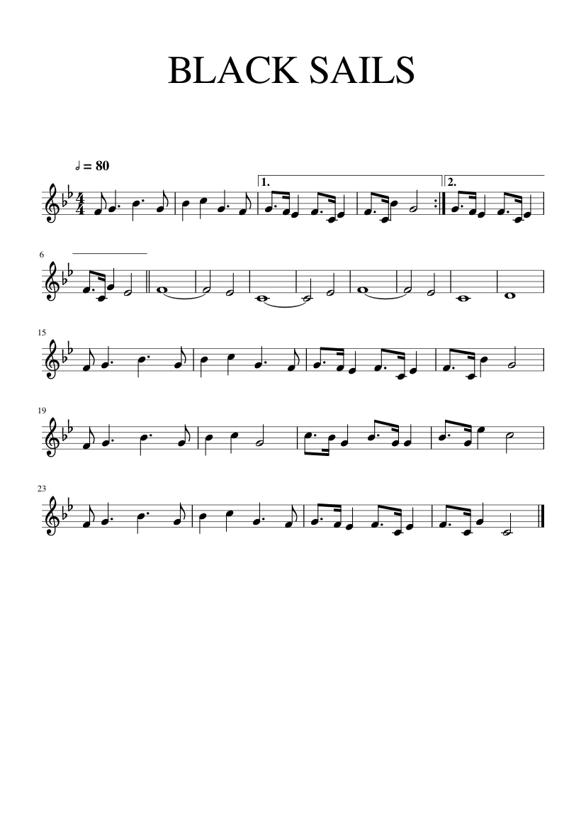 Black Sails Sheet Music for Violin (Solo) | MuseScore.com