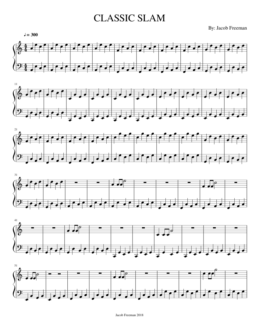 CLASSIC SLAM Sheet music for Piano (Solo) Easy | Musescore.com