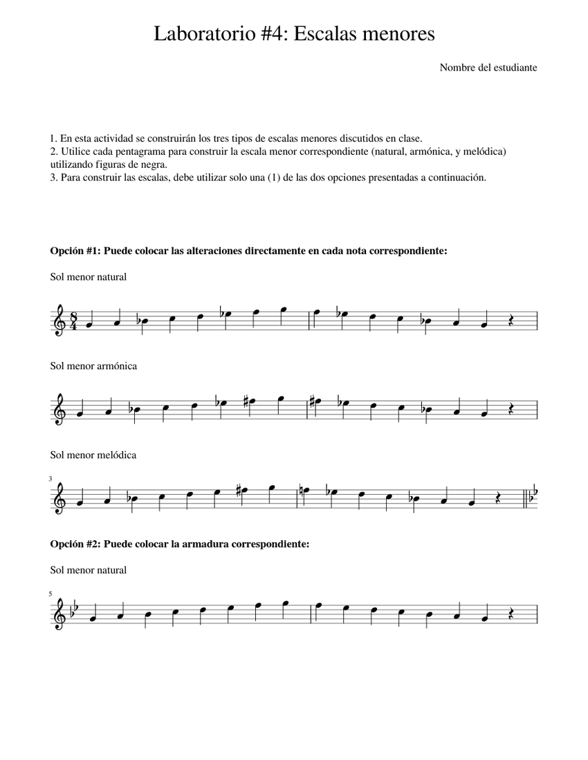 4-Escalas menores Sheet music for Piano (Solo) Easy | Musescore.com
