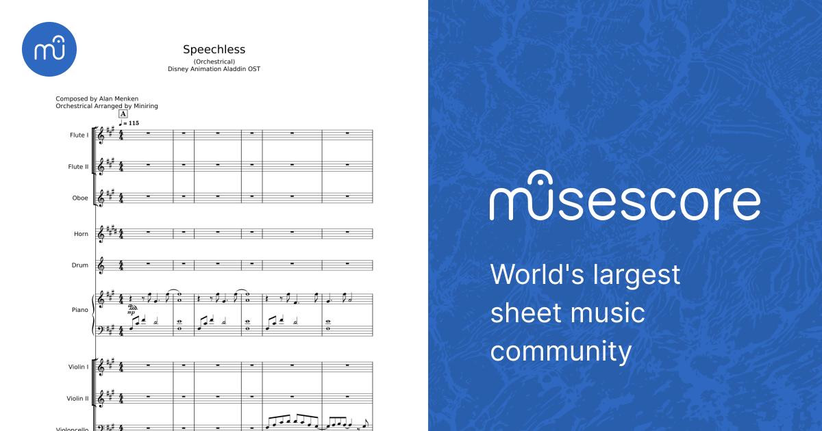 Speechless - Alan Menken Sheet music for Piano, Flute, Oboe, French ...
