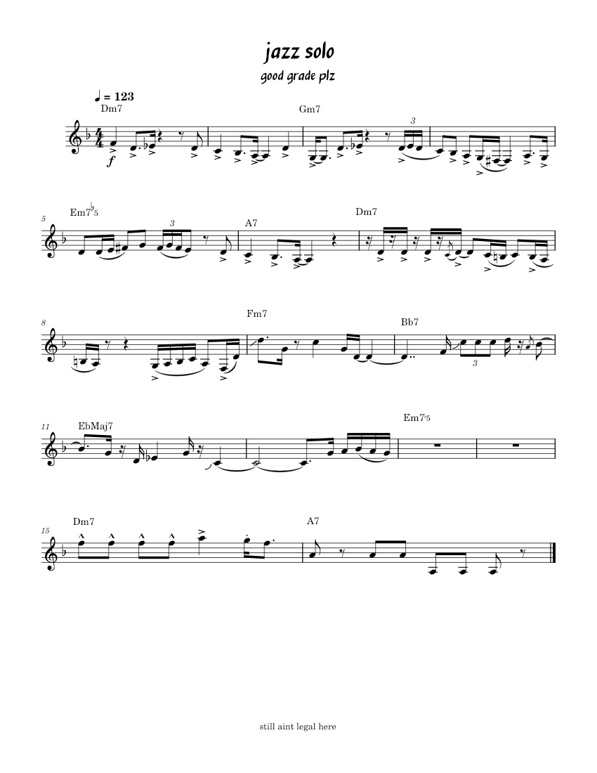 jazz solo Sheet Music for Clarinet other (Solo) | MuseScore.com