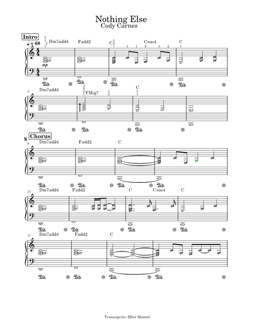 Nothing Else - Cody Carnes Sheet music for Piano (Piano-Voice ...