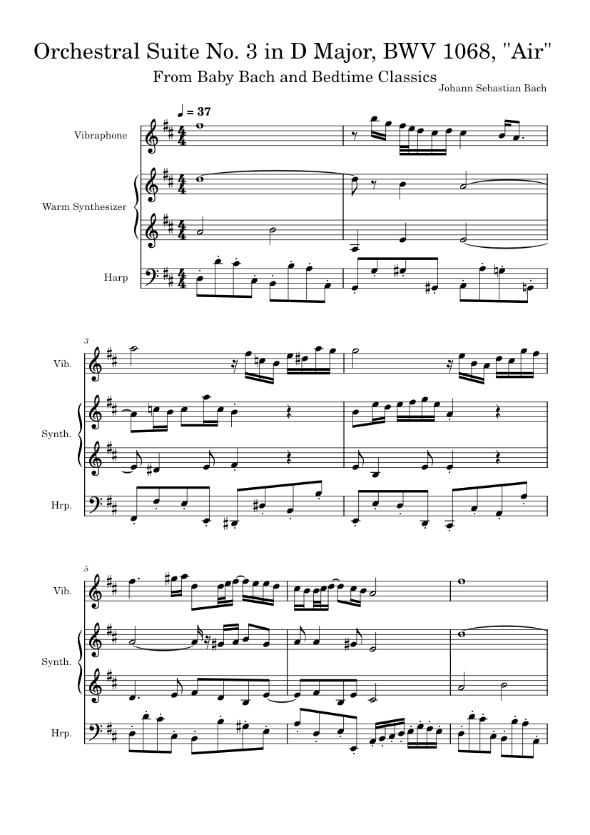 Air 'on the G string', Orchestral Suite No. 3 in D major, BWV 1068 ...