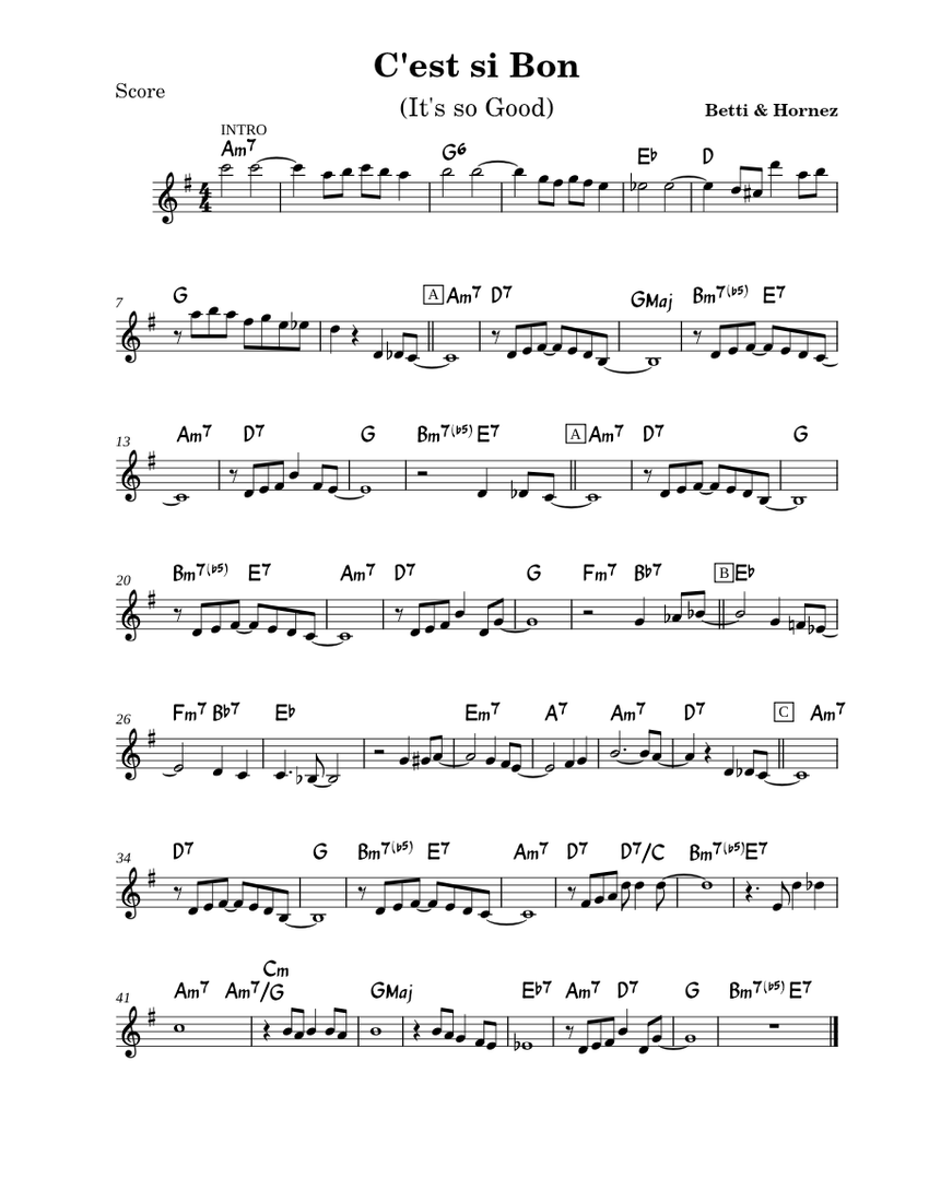 C'est si Bon Sheet music for Violin (Solo) | Musescore.com