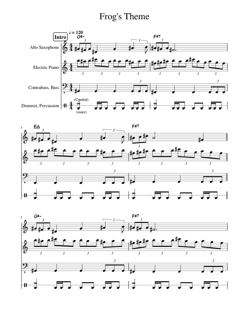 Frog's Theme (from Chrono Trigger by Yasunori Mitsuda) Sheet music for ...
