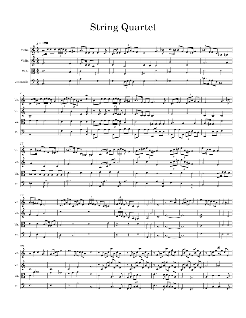 String_Quartet Sheet music for Violin, Viola, Cello (String Quartet ...