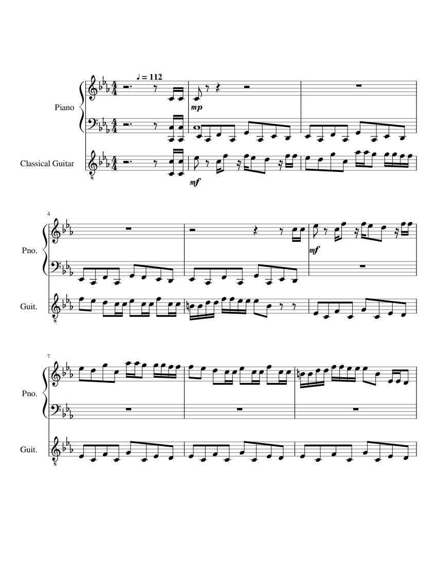 Rogue One Piano Guitar Sheet music for Piano, Guitar (Mixed Duet ...