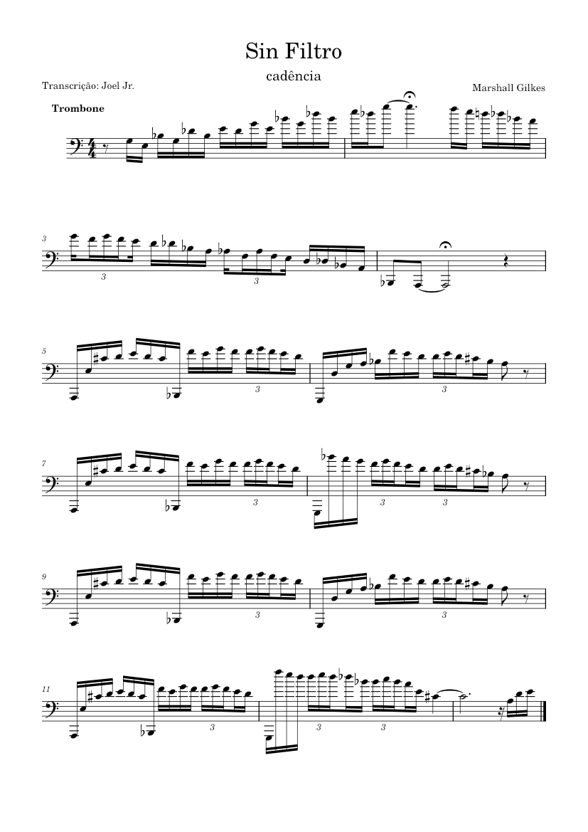 Sin Filtro – Marshall Gilkes Sin Filtro Sheet Music for Trombone (Solo ...