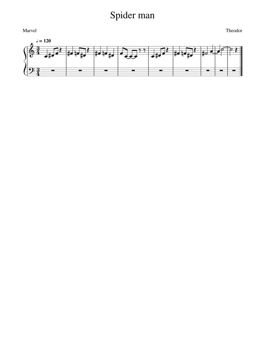 Spider-man Sheet music for Piano (Solo) Easy | Musescore.com