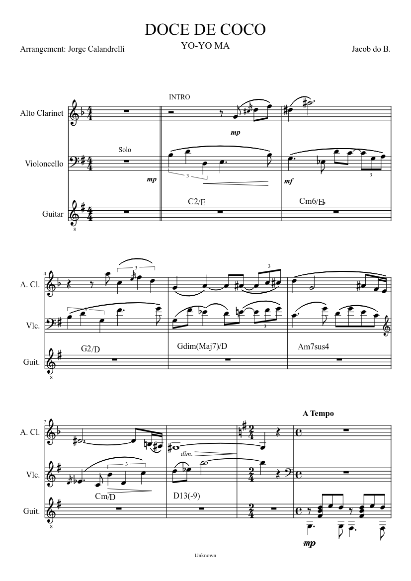 DOCE DE COCO Sheet Music for Guitar (Solo) | MuseScore.com