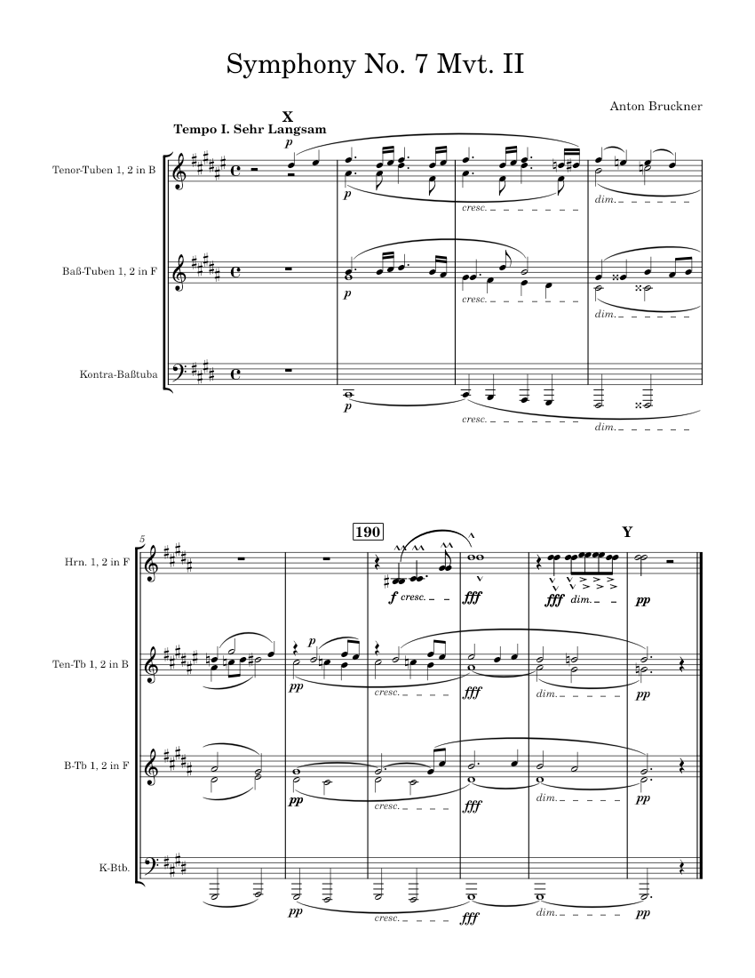 Symphony No.7 in E major, WAB 107 – Anton Bruckner Horn & Wagner Tuba ...
