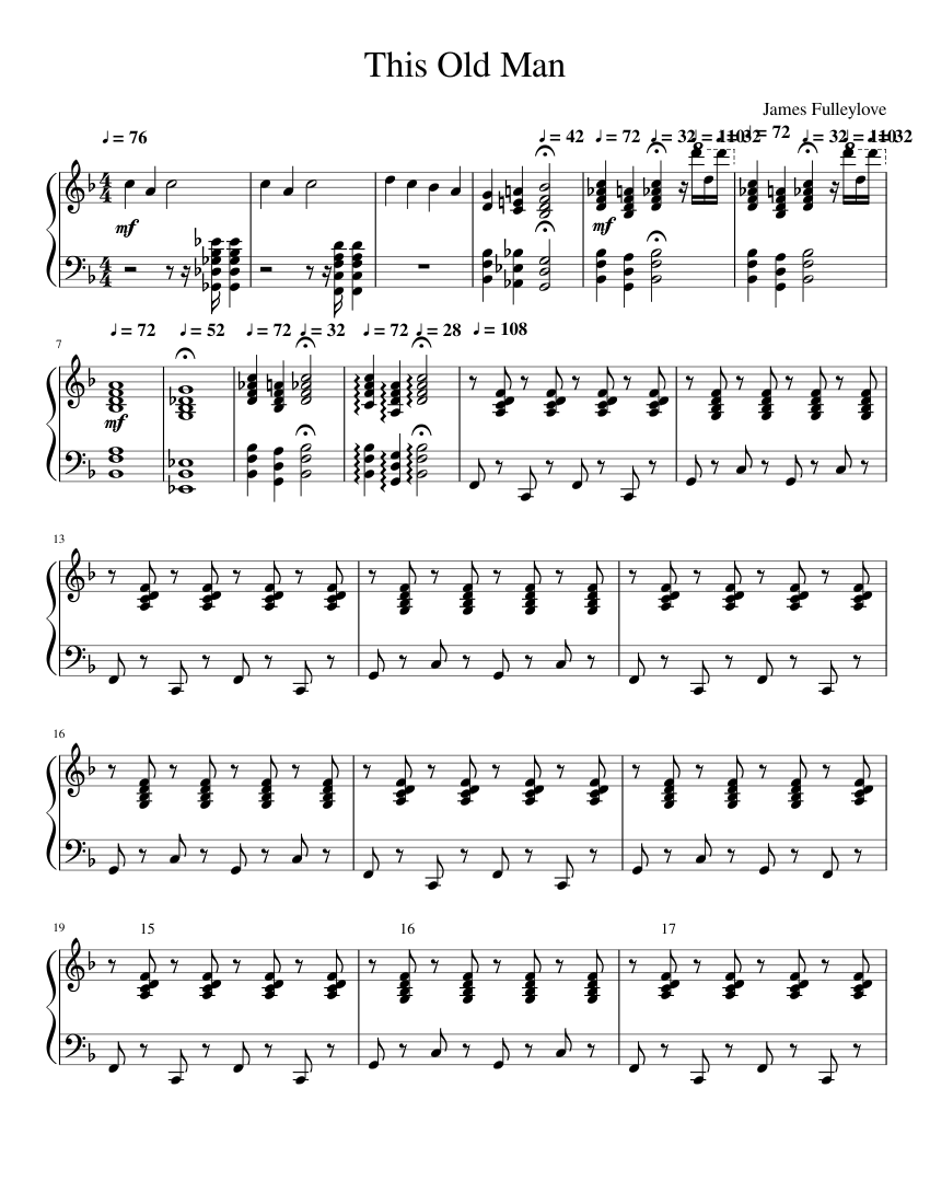 This Old Man Sheet music for Piano (Solo) | Musescore.com