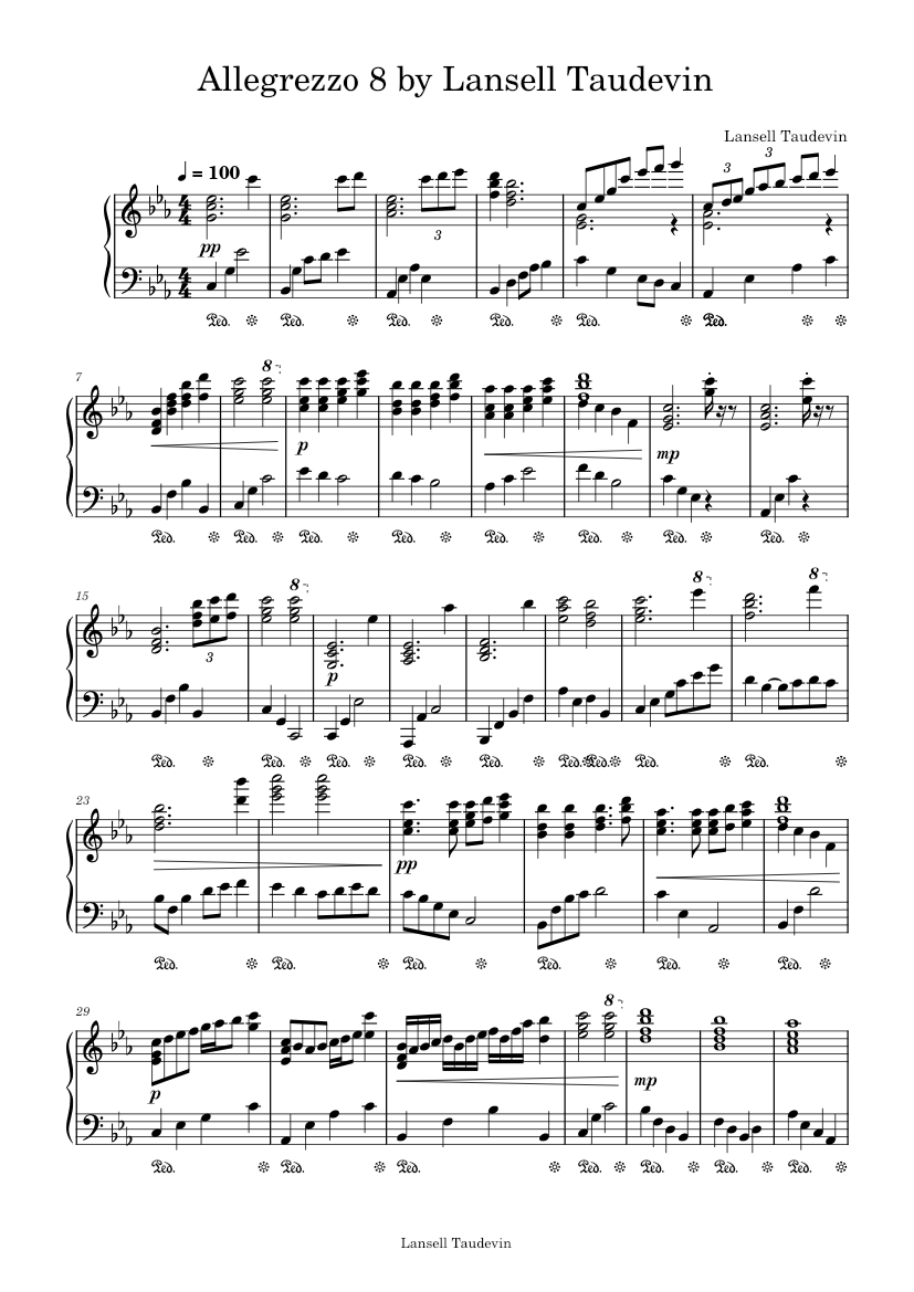 Allegrezzo_8_by_Lansell_Taudevin Sheet music for Piano (Solo ...
