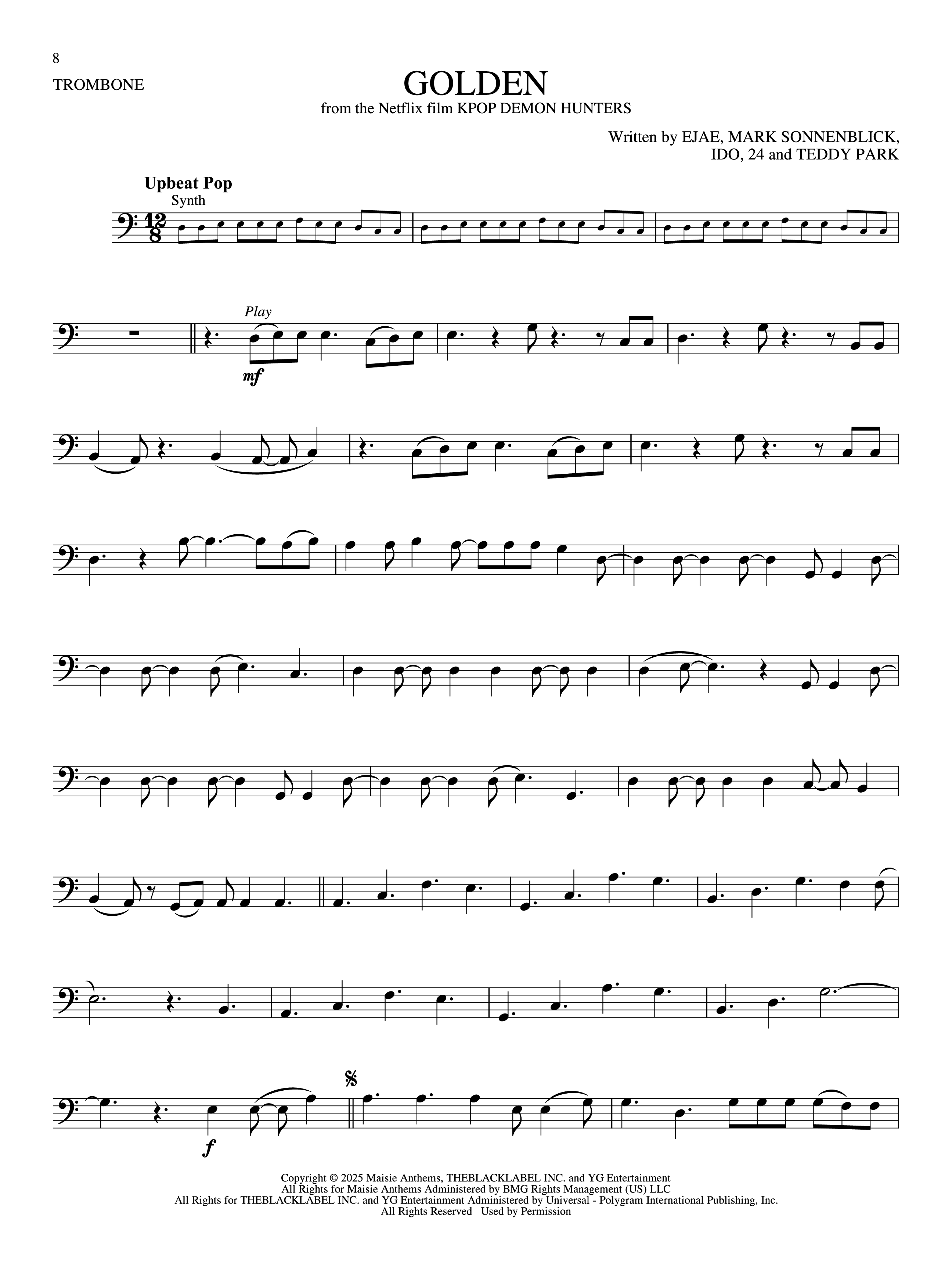 Play Official version of Golden Sheet Music by Words and Music by KIM ...