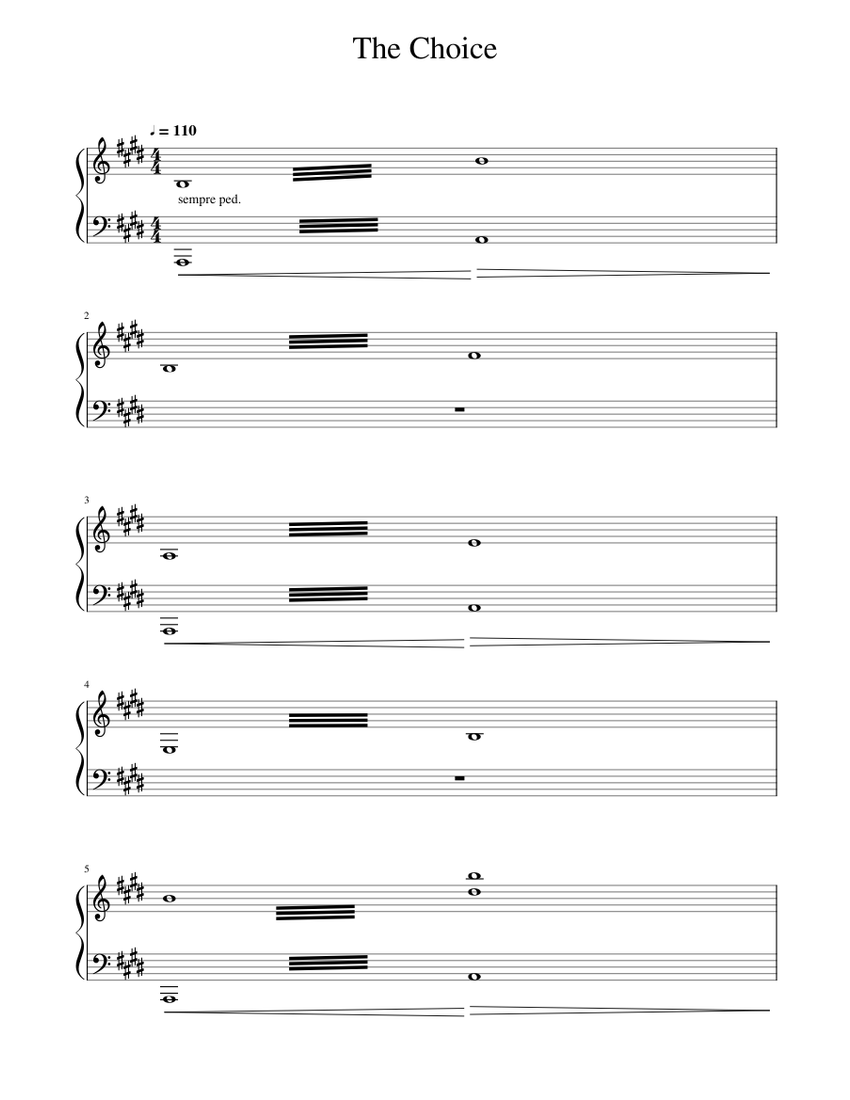 The Choice Sheet music for Piano (Solo) | Musescore.com