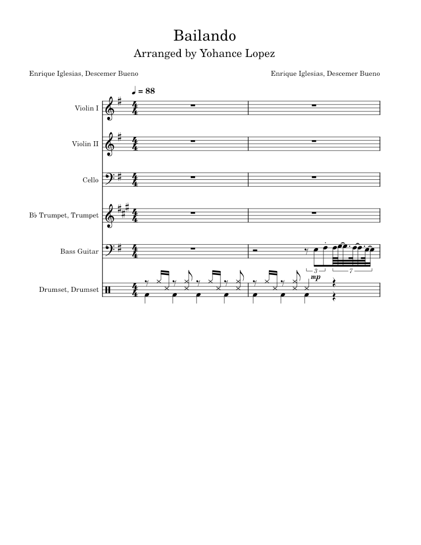 Bailando – Enrique Iglesias Bailando by Enrique Iglesias Sheet music ...