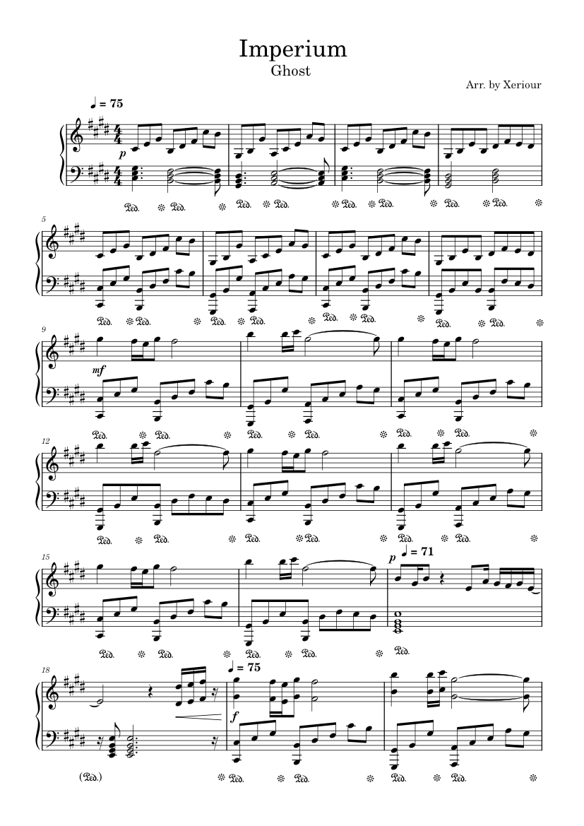 Imperium – Ghost Sheet music for Piano (Solo) | Musescore.com