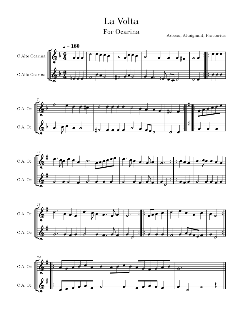 La Volta – Misc tunes Volta Sheet music for Flute other (Solo ...