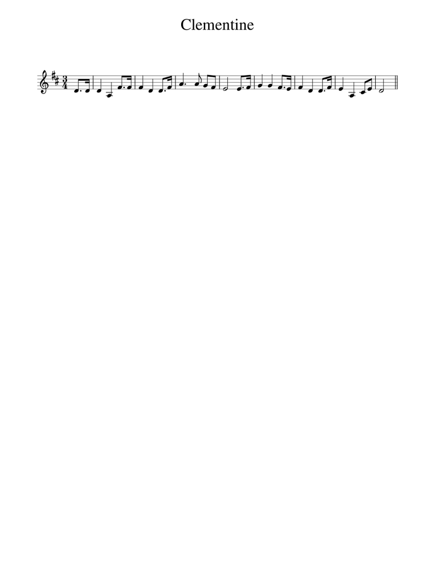 Clementine Sheet music for Piano (Solo) | Musescore.com