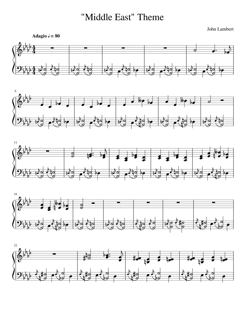"Middle East" Theme Sheet music for Piano (Solo) | Musescore.com