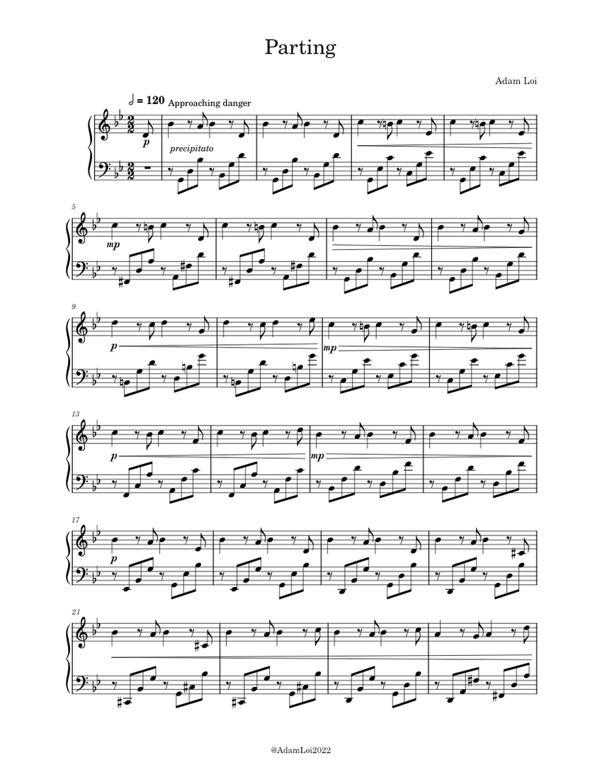 Parting (Original) Sheet music for Piano (Solo) | Musescore.com
