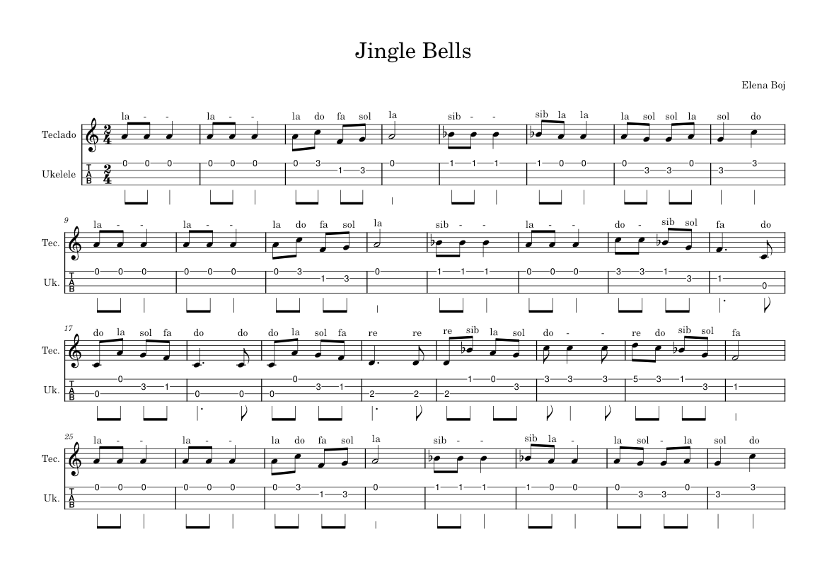 Jingle Bells Sheet music for Guitar (Mixed Duet) | Musescore.com