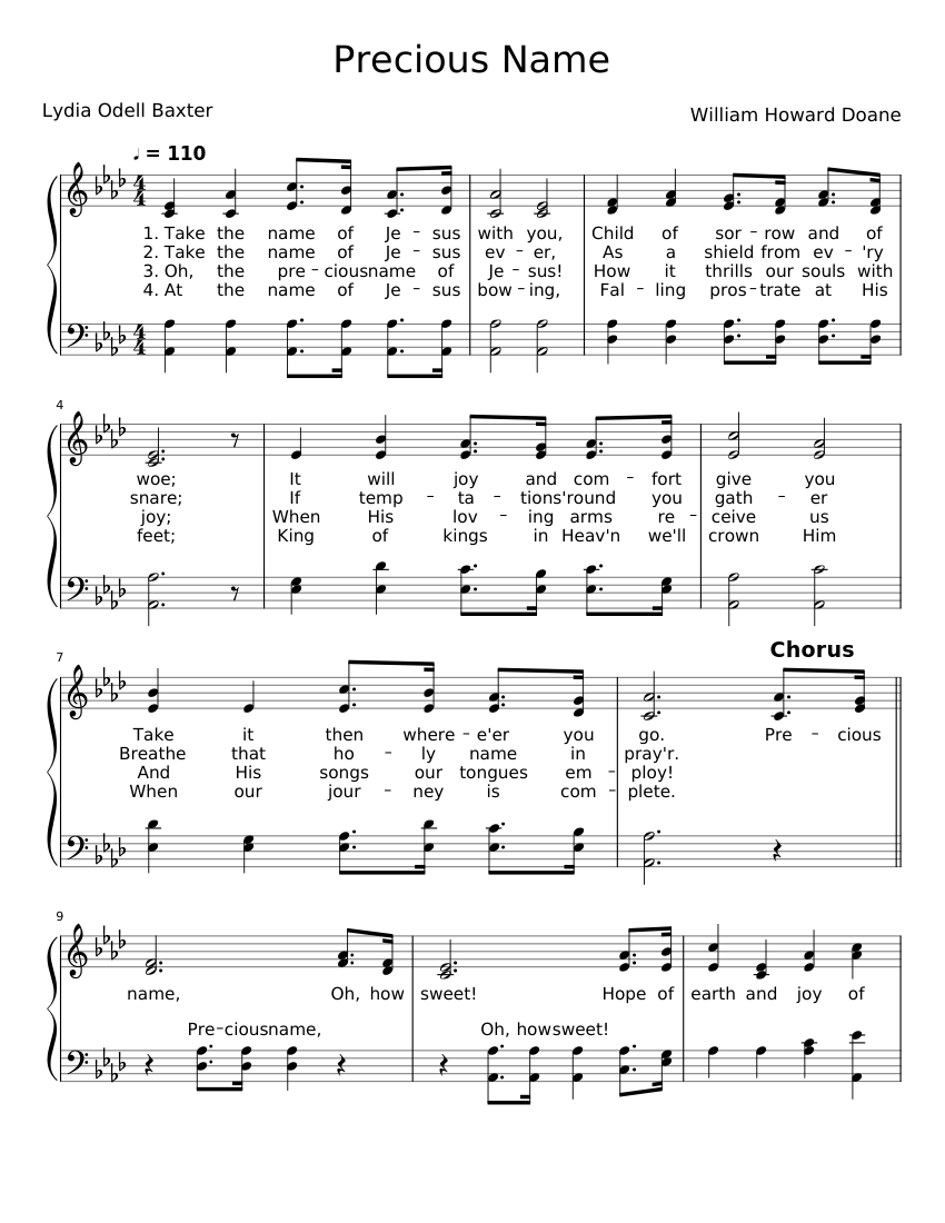 Precious Name Sheet music for Piano (Solo) Easy | Musescore.com