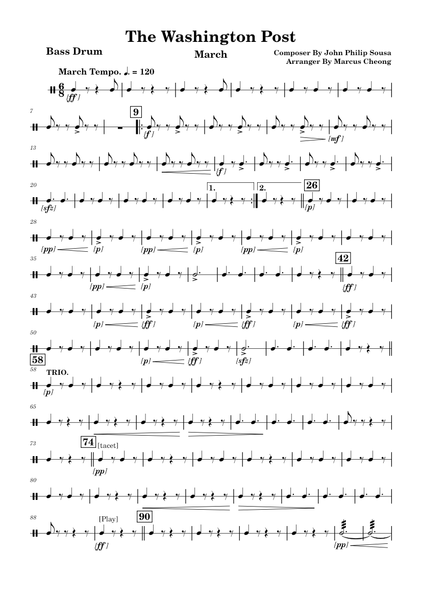 The Washington Post For Bass Drum Sheet music for Strings group (Solo ...