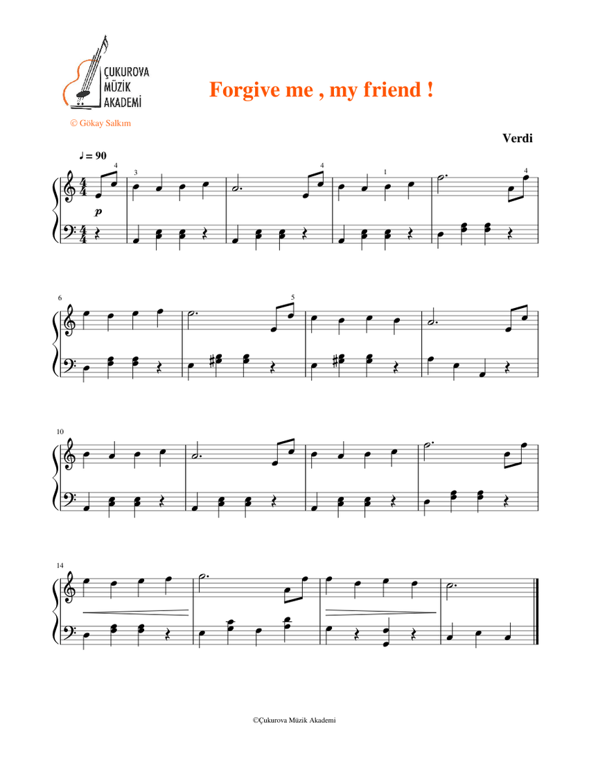 Forgive me my friend Sheet music for Piano (Solo) | Musescore.com