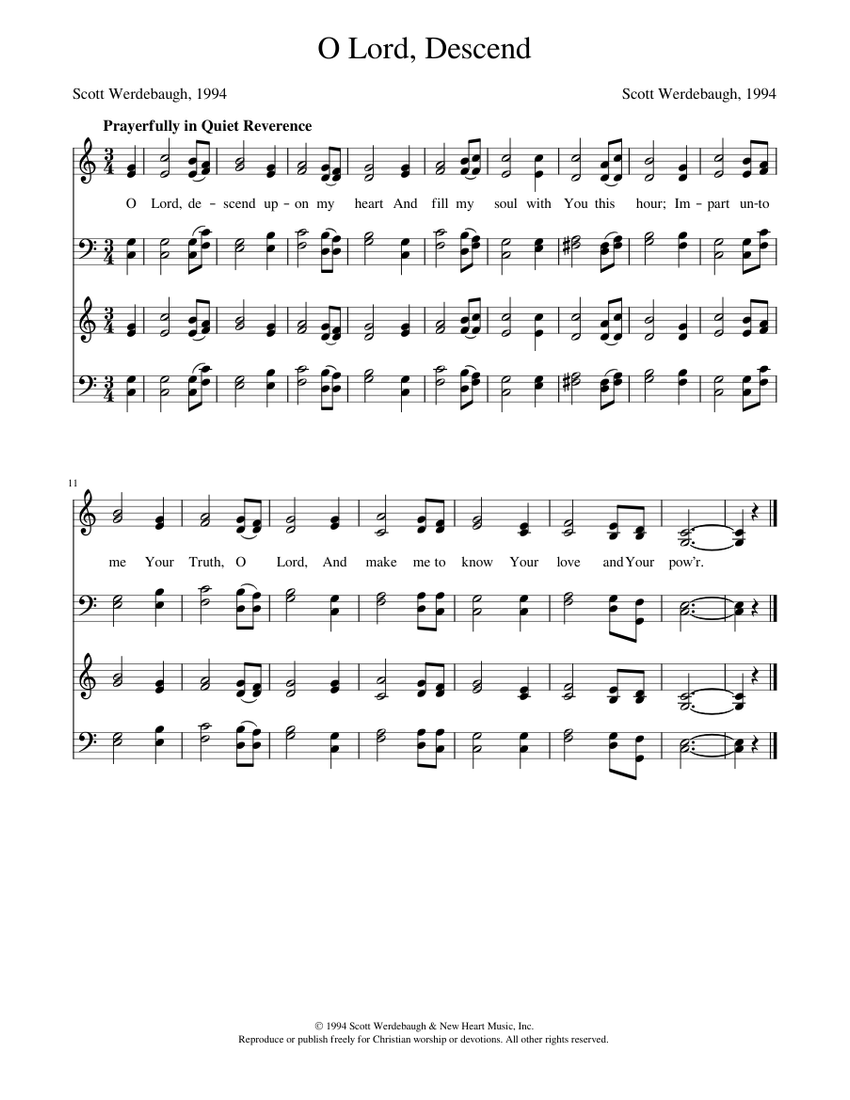 O lord, descend - Scott Werdebaugh Sheet music for Piano (Mixed Quartet ...