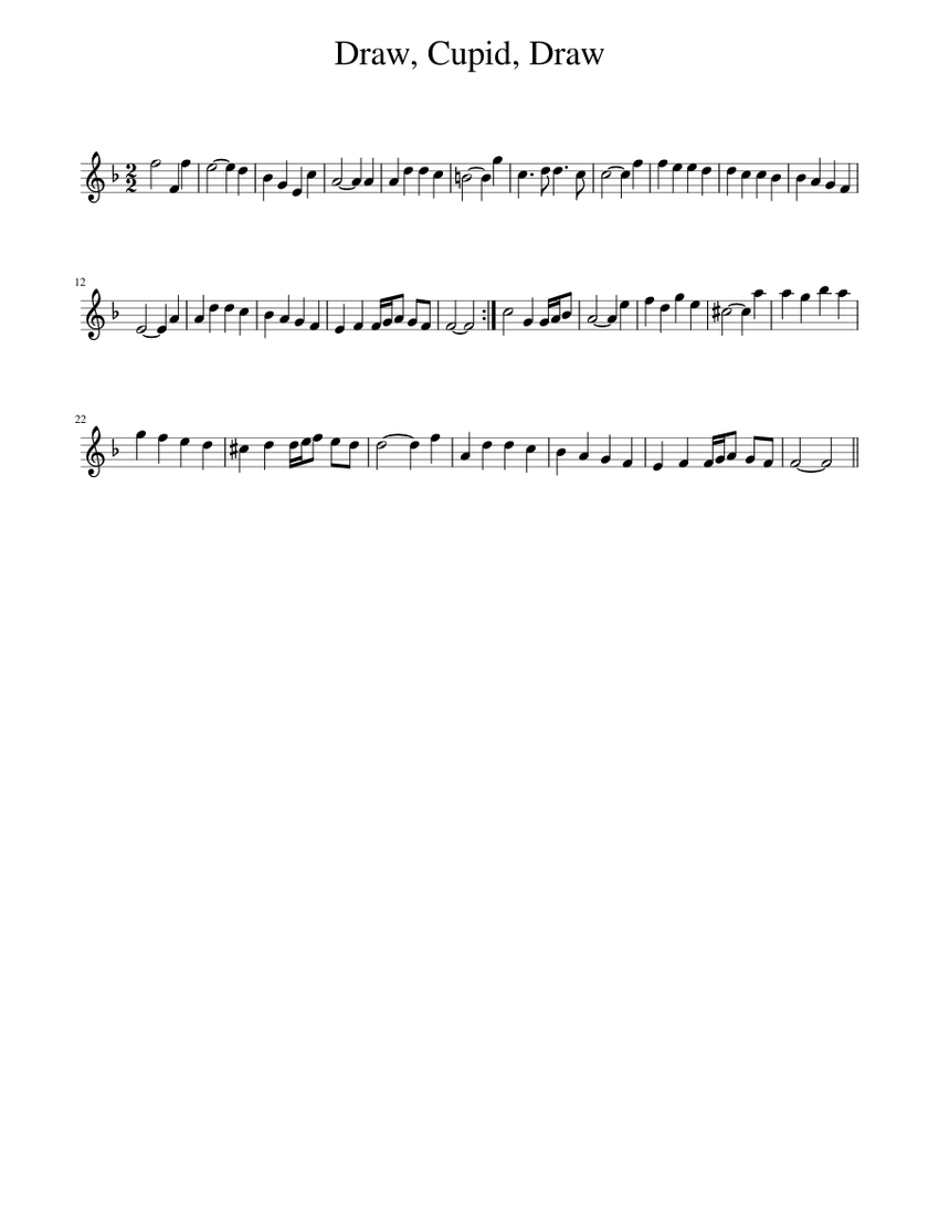 Draw, Cupid, Draw Sheet music for Piano (Solo) Easy | Musescore.com