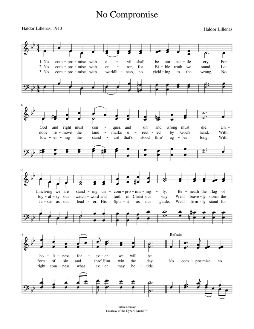 No compromise - Haldor Lillenas Sheet music for Piano (Piano Duo ...