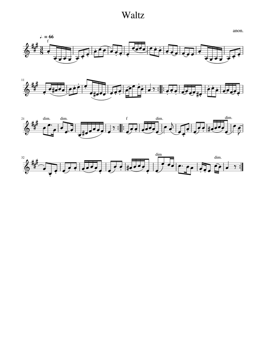 Waltz Sheet music for Piano (Solo) Easy | Musescore.com