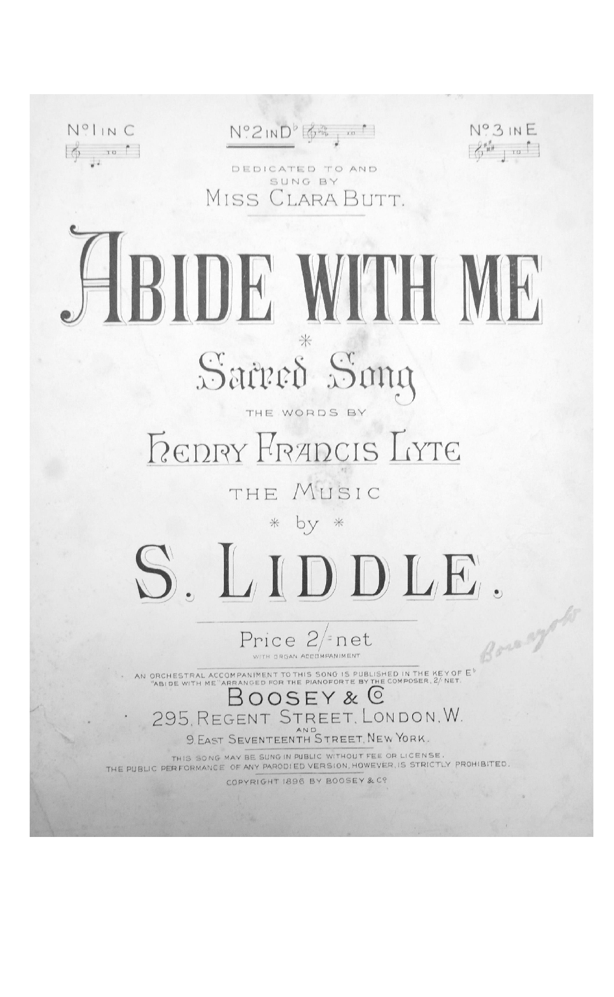 Abide with Me – Samuel Liddle (1896, with organ) Sheet Music for Piano ...