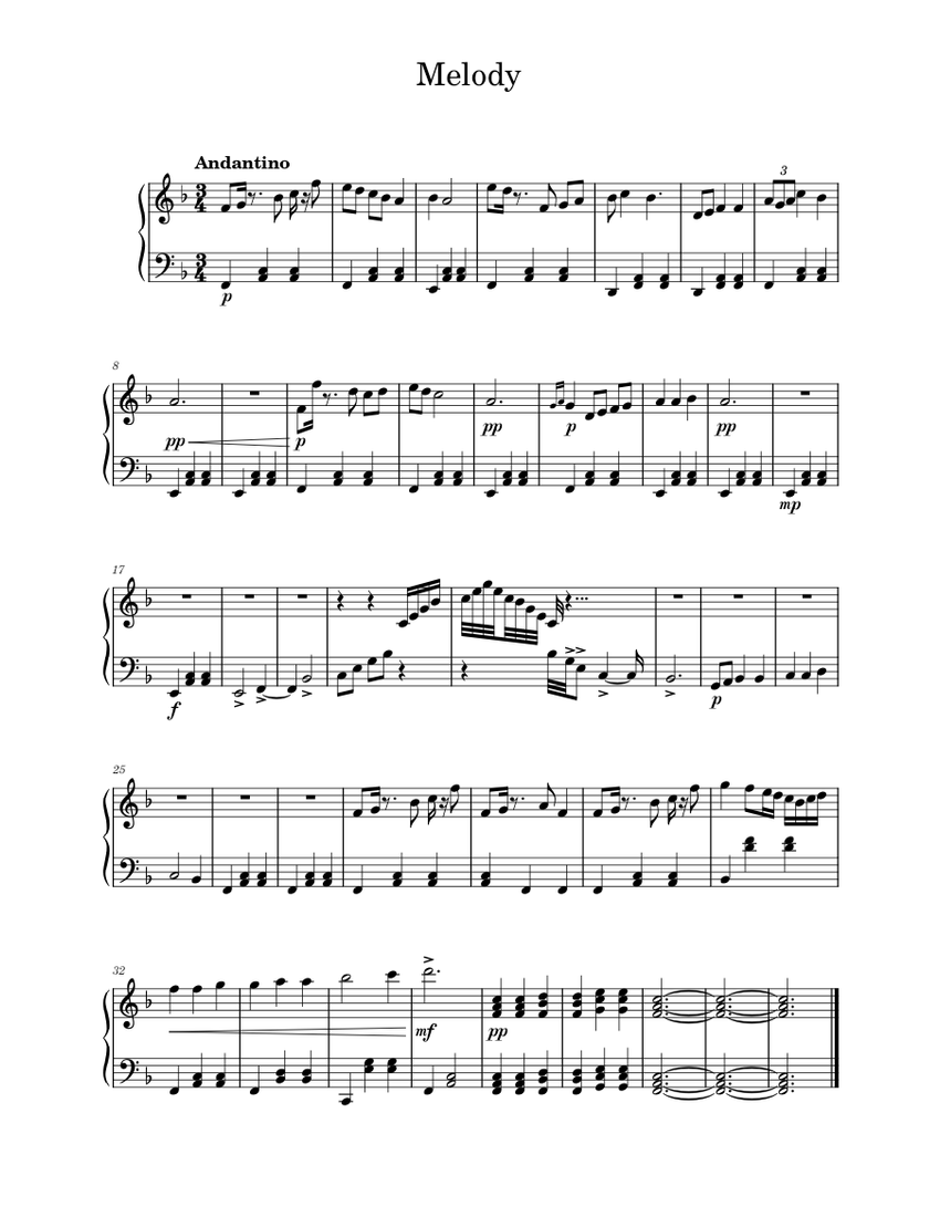 Melody Sheet music for Piano (Solo) Easy | Musescore.com