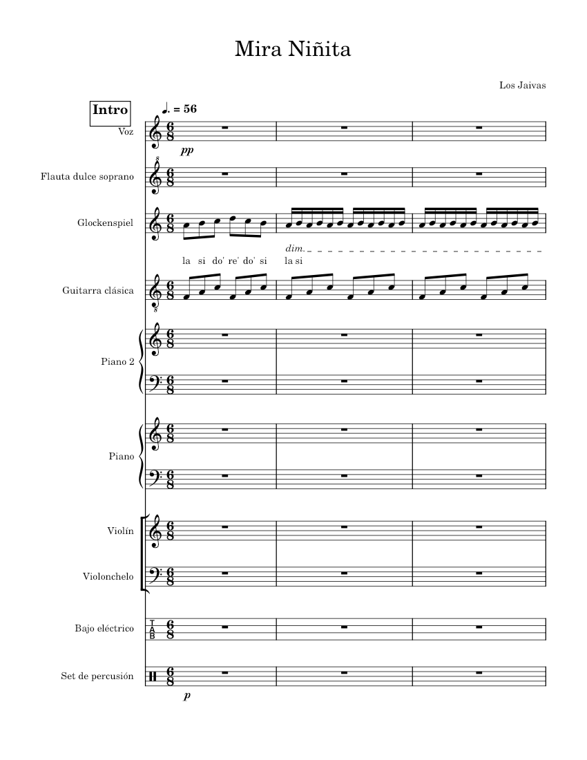 Mira niñita – Los Jaivas 8vo JBS 2023 Sheet Music and Tab with Chords ...