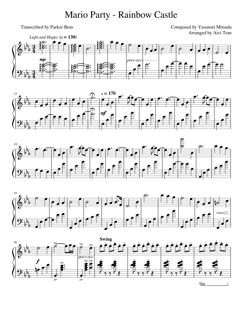 Mario Party - Rainbow Castle Sheet Music for Piano (Solo) | MuseScore.com