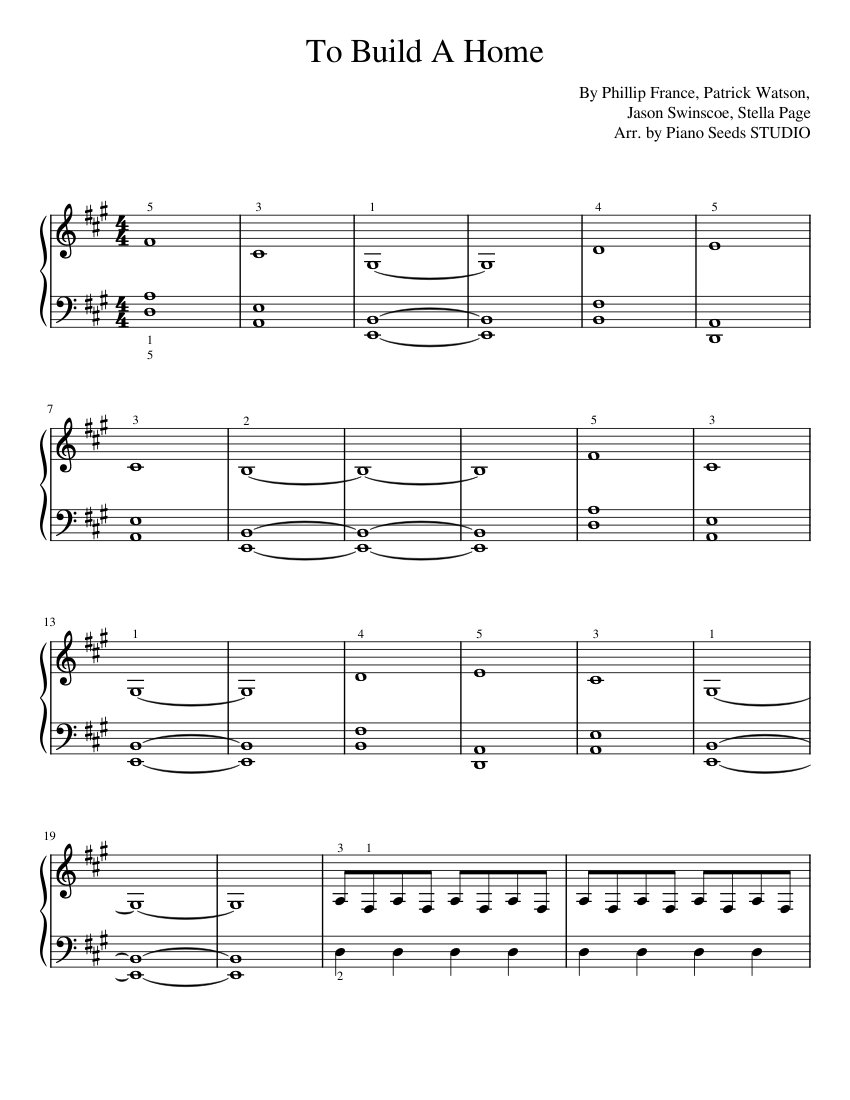 To build a home – The Cinematic Orchestra EASY PIANO Sheet music for ...